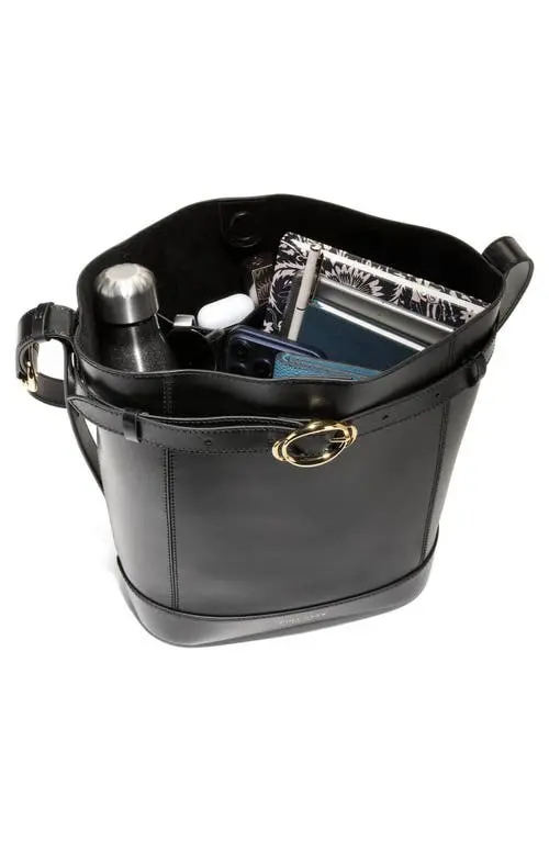Cole Haan Alexandria Leather Bucket Bag - Black