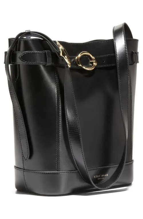 Cole Haan Alexandria Leather Bucket Bag - Black