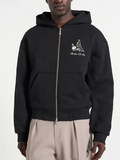Manière De Voir Floral Eiffel Zip Hoodie - Black