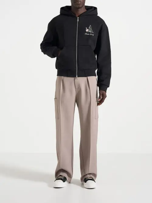 Manière De Voir Floral Eiffel Zip Hoodie - Black