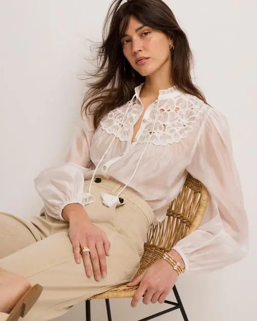 Mint Velvet Floral Cutwork Detail Blouse