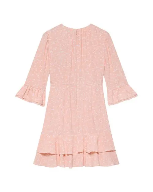 Mint Velvet Floral Print Ruffled Mini Dress
