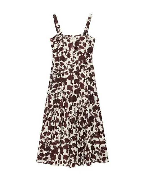 Mint Velvet Linen Blend Printed Midi Dress