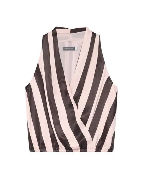 Mint Velvet Striped Halter Neck Wrap Top