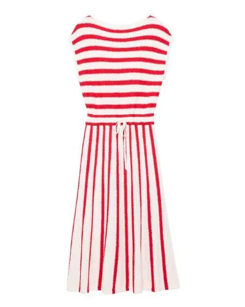 Mint Velvet Striped Knit Midi Dress