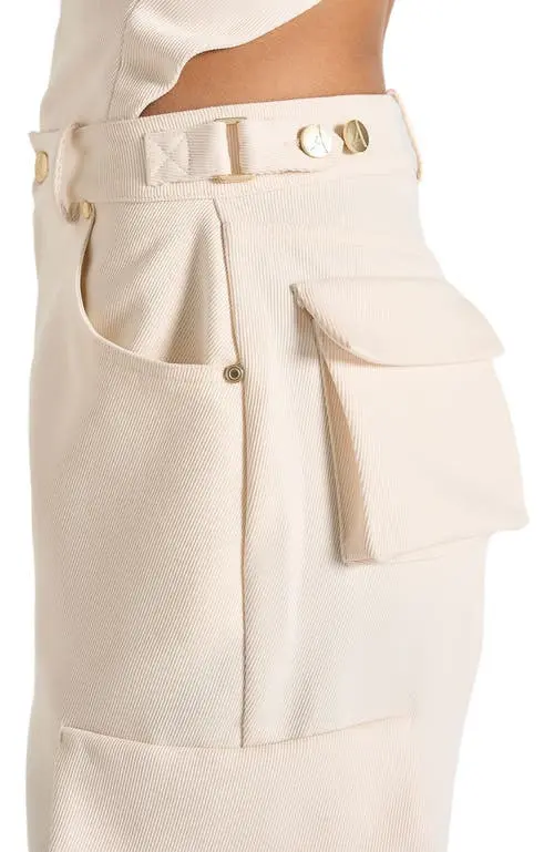 Manière De Voir Maniere De Voir Emilie High Waisted Utility Cargo Pants - Cream