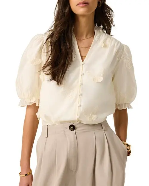 Mint Velvet Butterfly Detail Blouse - White