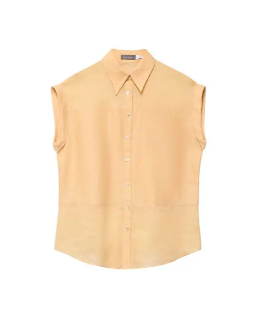 Mint Velvet Linen Blend Sheer Panel Shirt