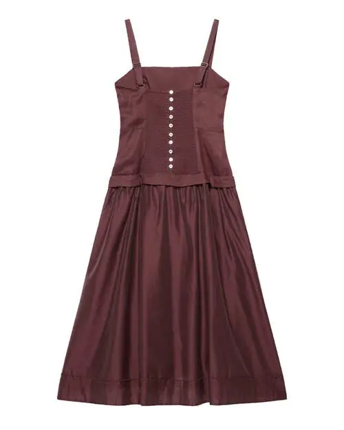 Mint Velvet Ramie Drop Waist Midi Dress