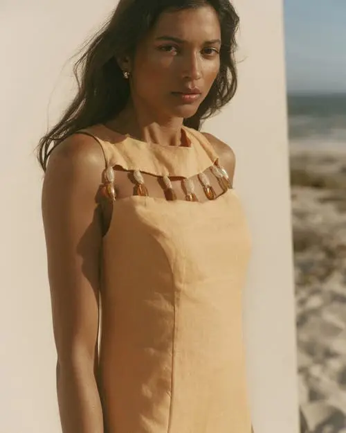 Mint Velvet Sleeveless Mini Dress - Yellow