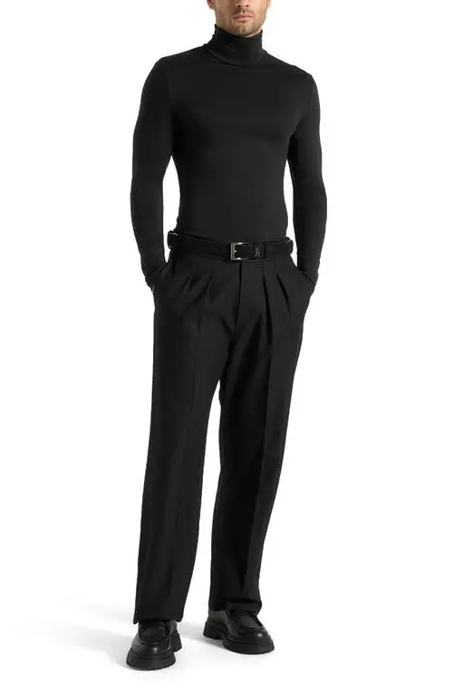 Manière De Voir Long Sleeve Roll Neck Top - Black