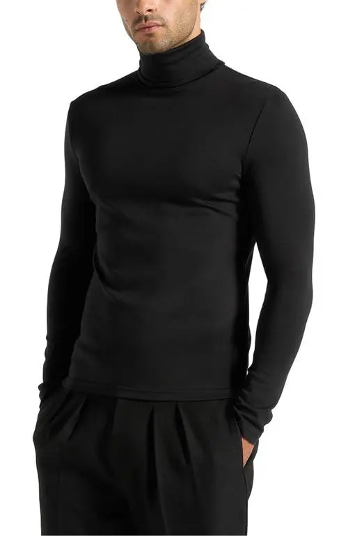 Manière De Voir Long Sleeve Roll Neck Top - Black