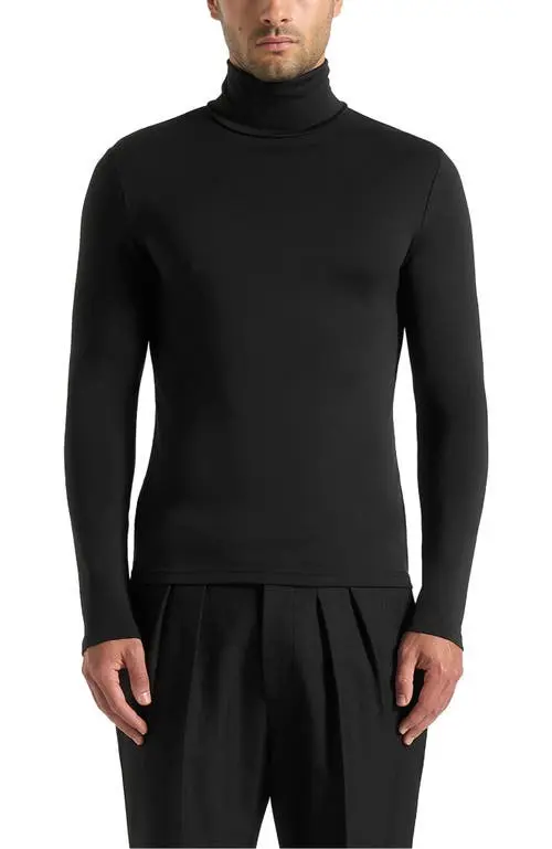 Manière De Voir Long Sleeve Roll Neck Top - Black