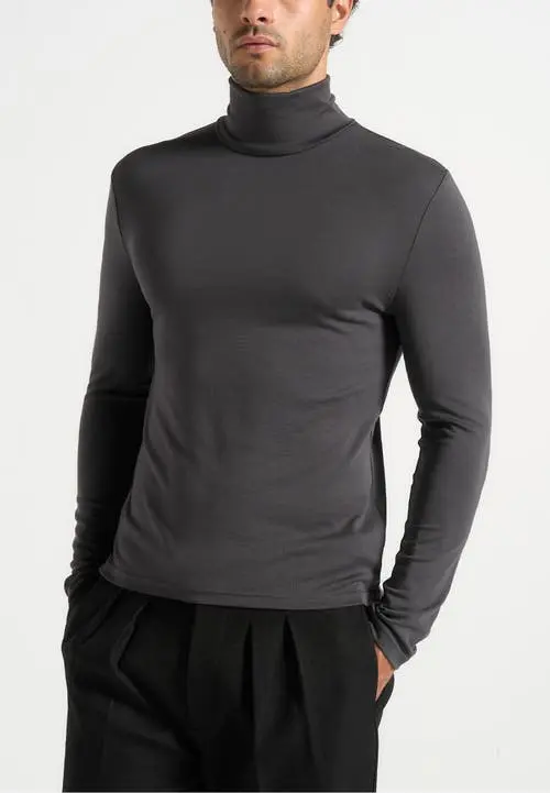 Manière De Voir Long Sleeve Roll Neck Top - Grey