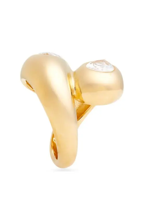 VIDAKUSH 18k -plated Teardrop Cubic Zirconia Statement Ring