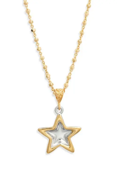 VIDAKUSH Two-tone Star Pendant Necklace - Gold