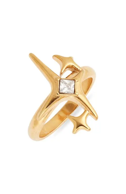 VIDAKUSH 18k -plated Ring With Square Cubic Zirconia - Gold