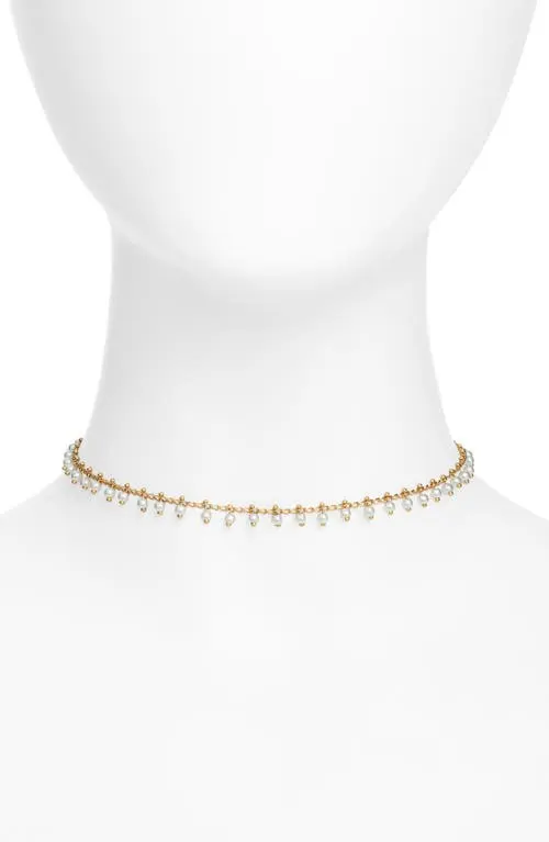 VIDAKUSH 18k -plated Faux Pearl Cluster Choker Necklace - Gold