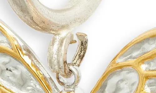 VIDAKUSH Duotone Butterfly Charm Hoop Earrings