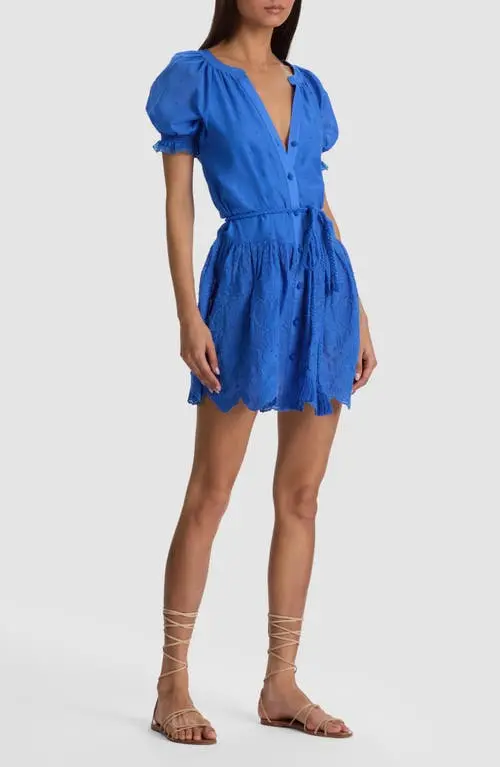 Alice + Olivia Thalia Cotton Puff Sleeve Mini Dress