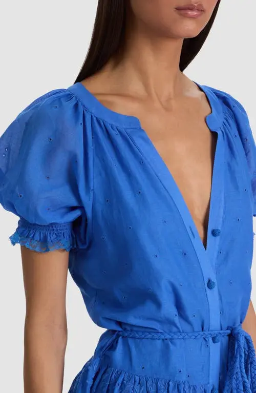 Alice + Olivia Thalia Cotton Puff Sleeve Mini Dress