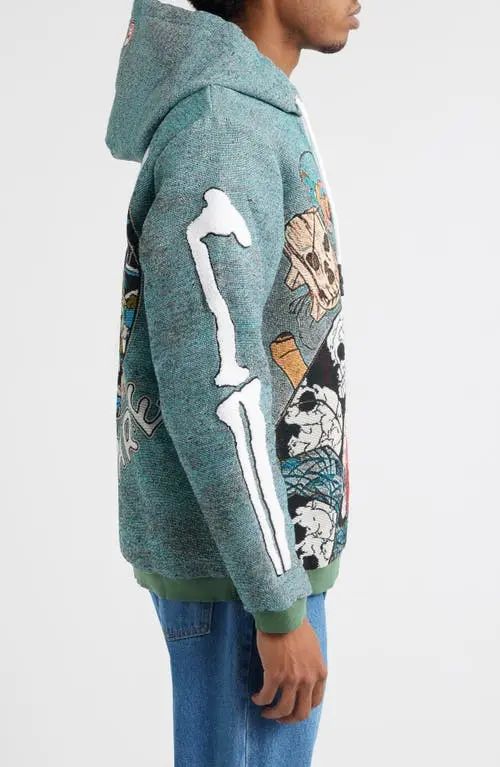 VERYRARE Graphic Hoodie With Jacquard Pattern - Gray