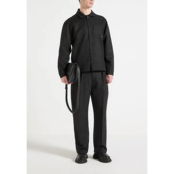 Manière De Voir Valentin Tailored Overshirt - Black