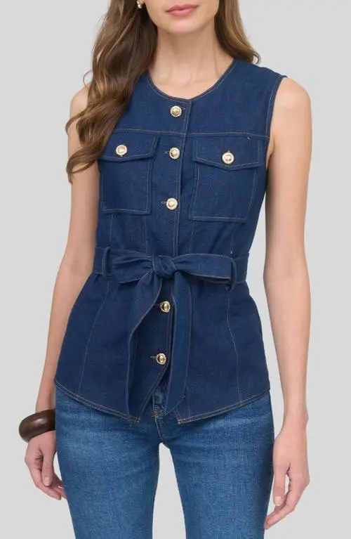 ZOE AND CLAIRE Sleeveless Tie Waist Vest