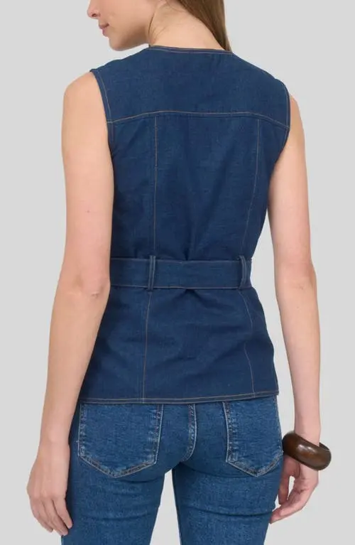 ZOE AND CLAIRE Sleeveless Tie Waist Vest