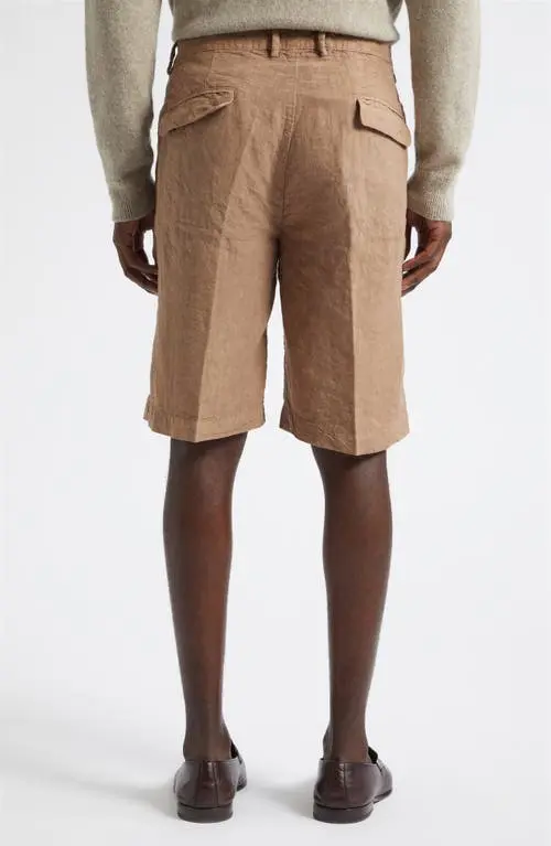 Massimo Alba Pleated Longline Linen Shorts