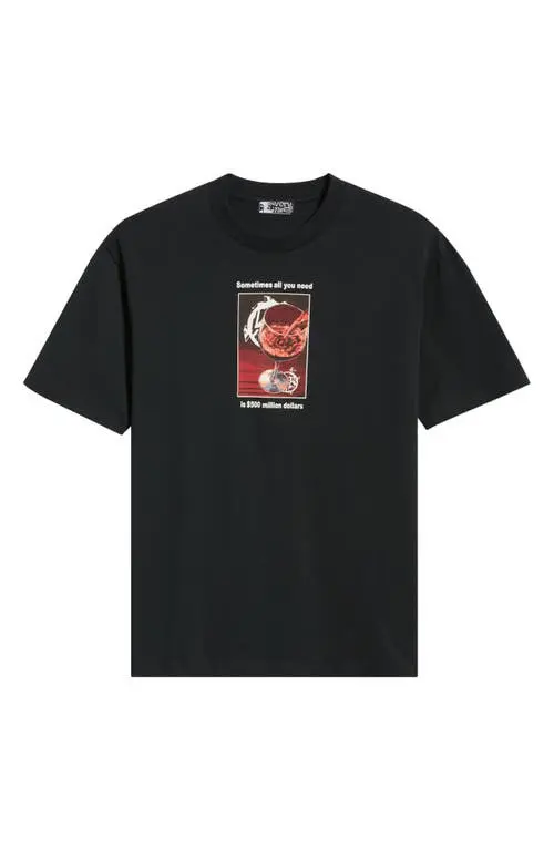 VERYRARE Red Wine Cotton Graphic T-shirt - Black