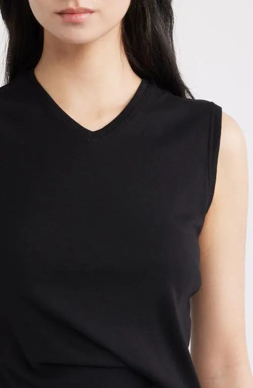 Theory Side Twist V-neck Tank - Black