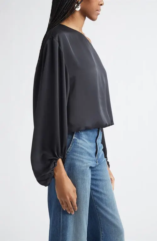 Ramy Brook Marley One Shoulder Long Sleeve Shirt - Black