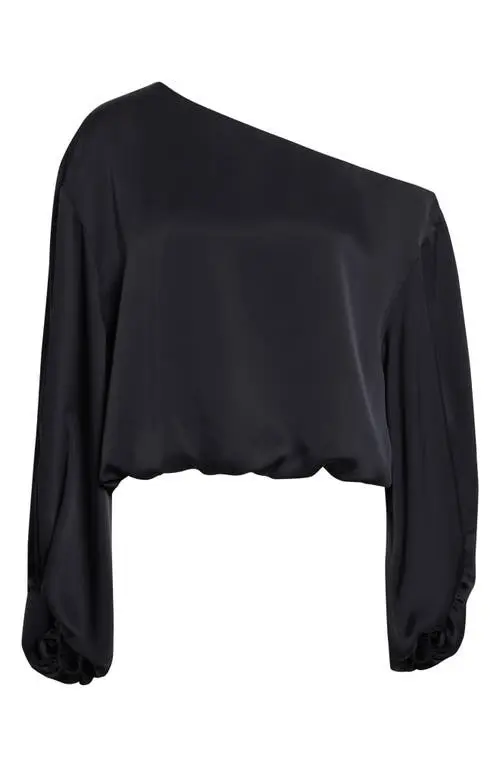 Ramy Brook Marley One Shoulder Long Sleeve Shirt - Black