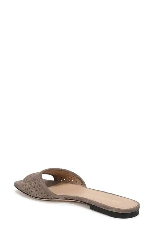 Veronica Beard Myla Perforated Slide Sandal - Bark
