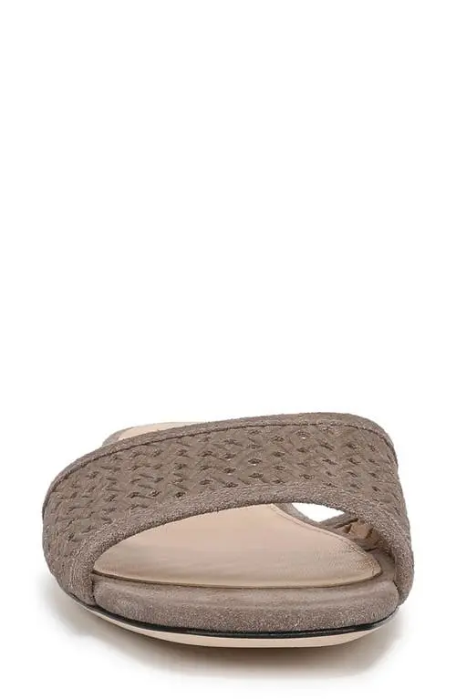 Veronica Beard Myla Perforated Slide Sandal - Bark