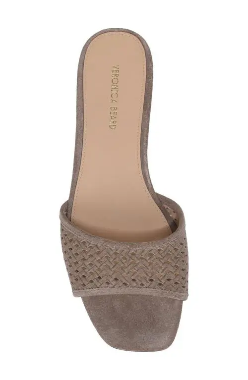 Veronica Beard Myla Perforated Slide Sandal - Bark