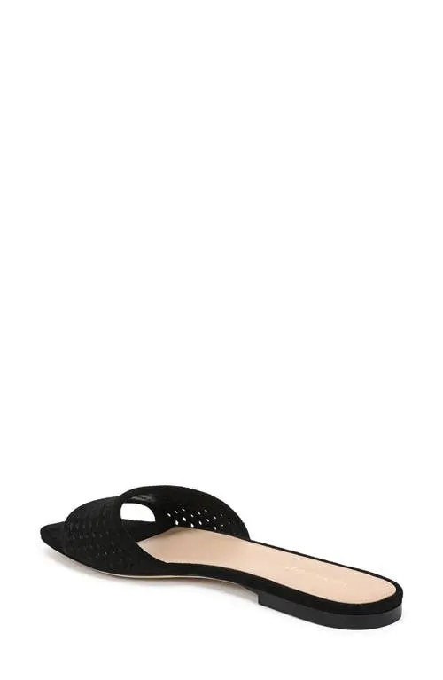 Veronica Beard Myla Perforated Slide Sandal - Black