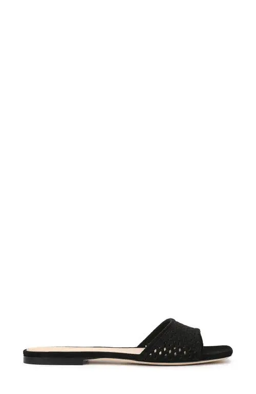 Veronica Beard Myla Perforated Slide Sandal - Black
