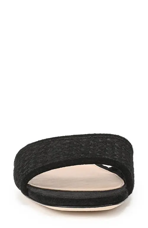 Veronica Beard Myla Perforated Slide Sandal - Black