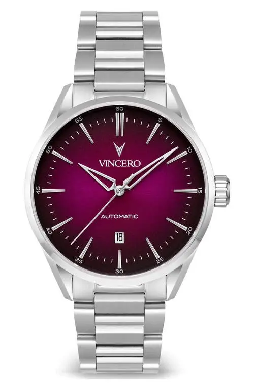VINCERO Icon Edition Automatic Bracelet Watch With Gradient Magenta Dial - Quasar