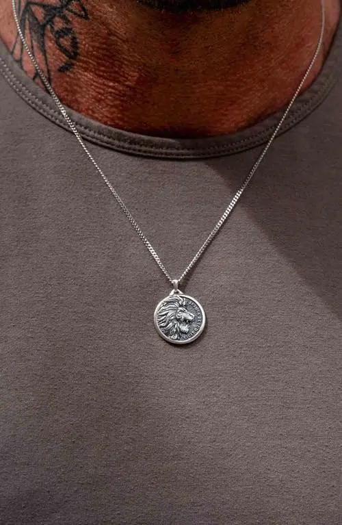 VINCERO Sterling Lion Pendant Necklace - Silver