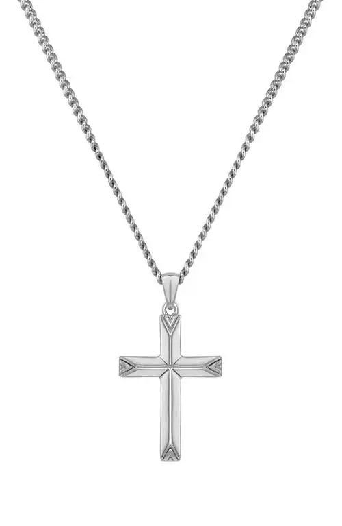 VINCERO Cross Pendant Necklace - Silver