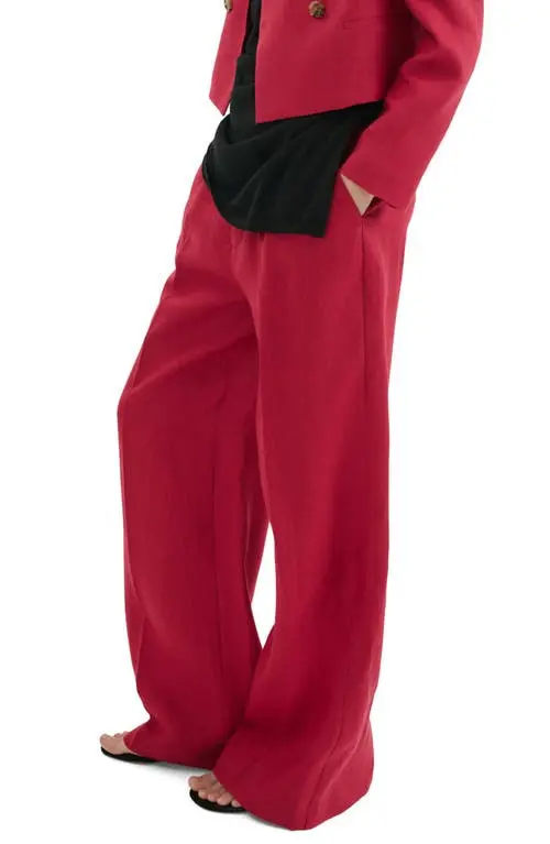 Mango Straight Leg Linen Pants
