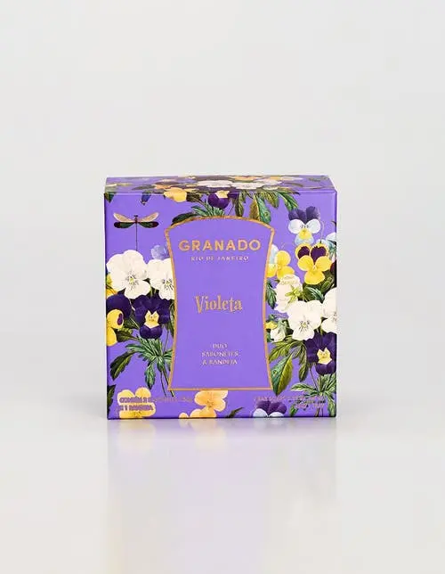 GRANADO Violeta Bar Soap Duo & Glass Tray Kit