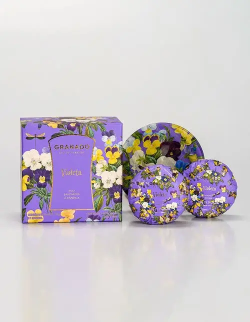 GRANADO Violeta Bar Soap Duo & Glass Tray Kit - Clear