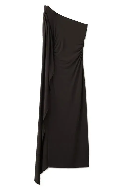 Mango Asymmetric Cape Maxi Dress