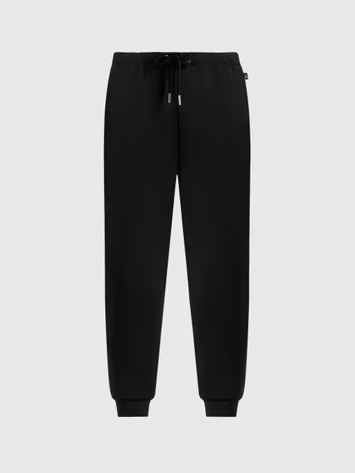 Manière De Voir Neoprene Minimal Tapered Fit Cuffed Joggers - Black