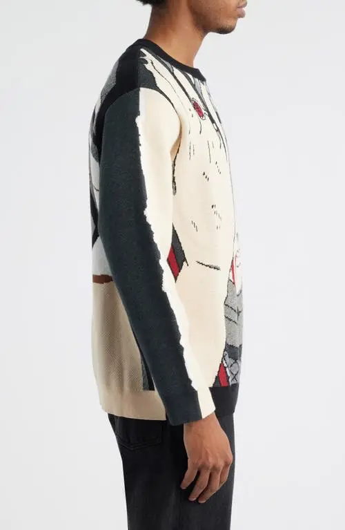 VERYRARE Mangekyo Meltdown Jacquard Graphic Crewneck Sweater