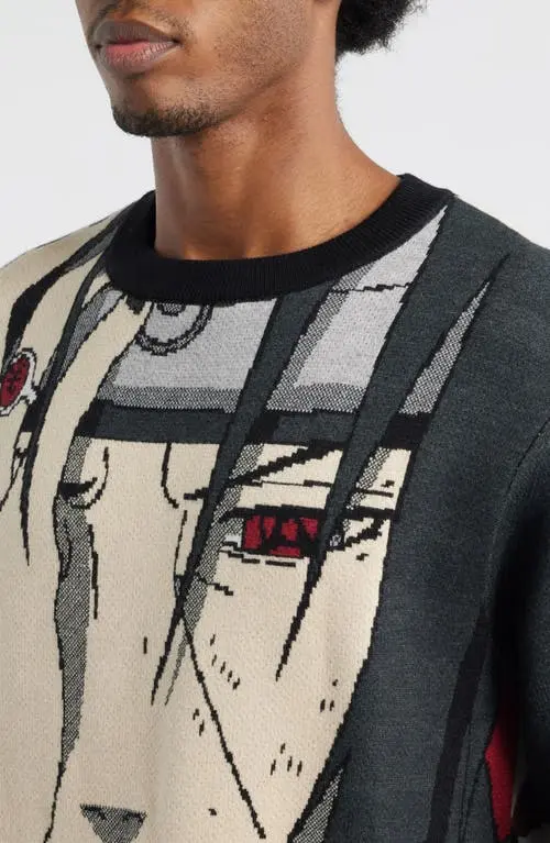 VERYRARE Mangekyo Meltdown Jacquard Graphic Crewneck Sweater